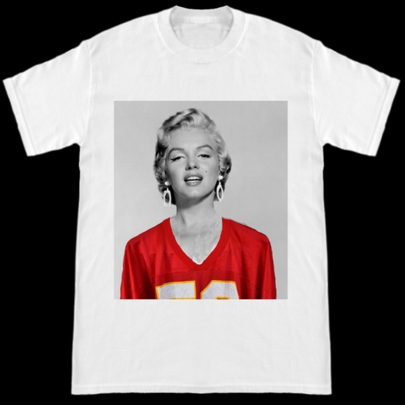 Gildan | Shirts | Marilyn Monroe Wearing Chiefs Jersey T Shirt | Poshmark
